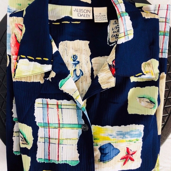 Allison Daley | Tops | Allison Daley Button Front Blouse Womens Size 4 ...